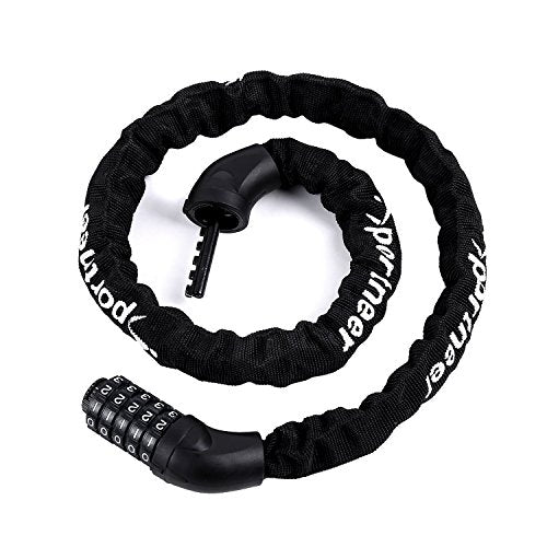 Bicycle Chain Lock, Sportneer 5-Digit Resettable Combination Anti-thef ...