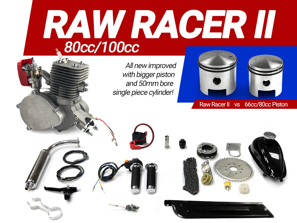 Raw Racer II 80cc/100cc Bicycle Engine Kit – Kingsmotorbikes.com